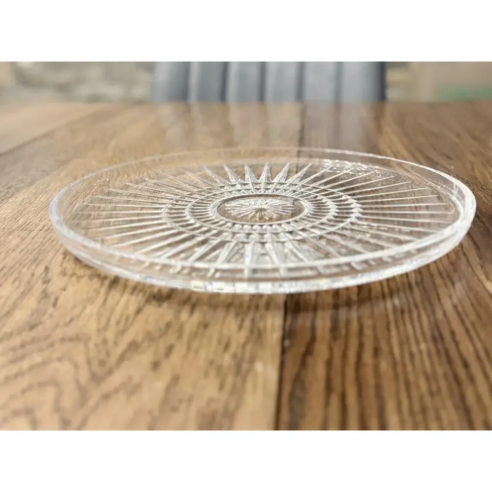 unknown | Dining | Antique Ribbed Sunburst Glass Plate Euc Vintage ...